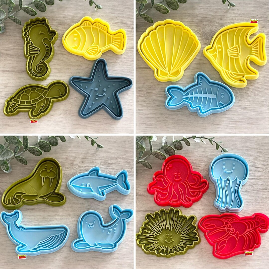 Sea Creatures Marine Ocean Animals Cookie Cutter & Stamp - Etsy