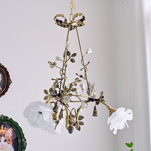 Metal Floral Chandelier - Etsy