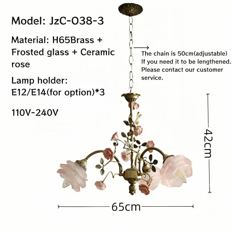 Pink Rose Chandelier: French Cottagecore Floral Ceiling Light - Etsy