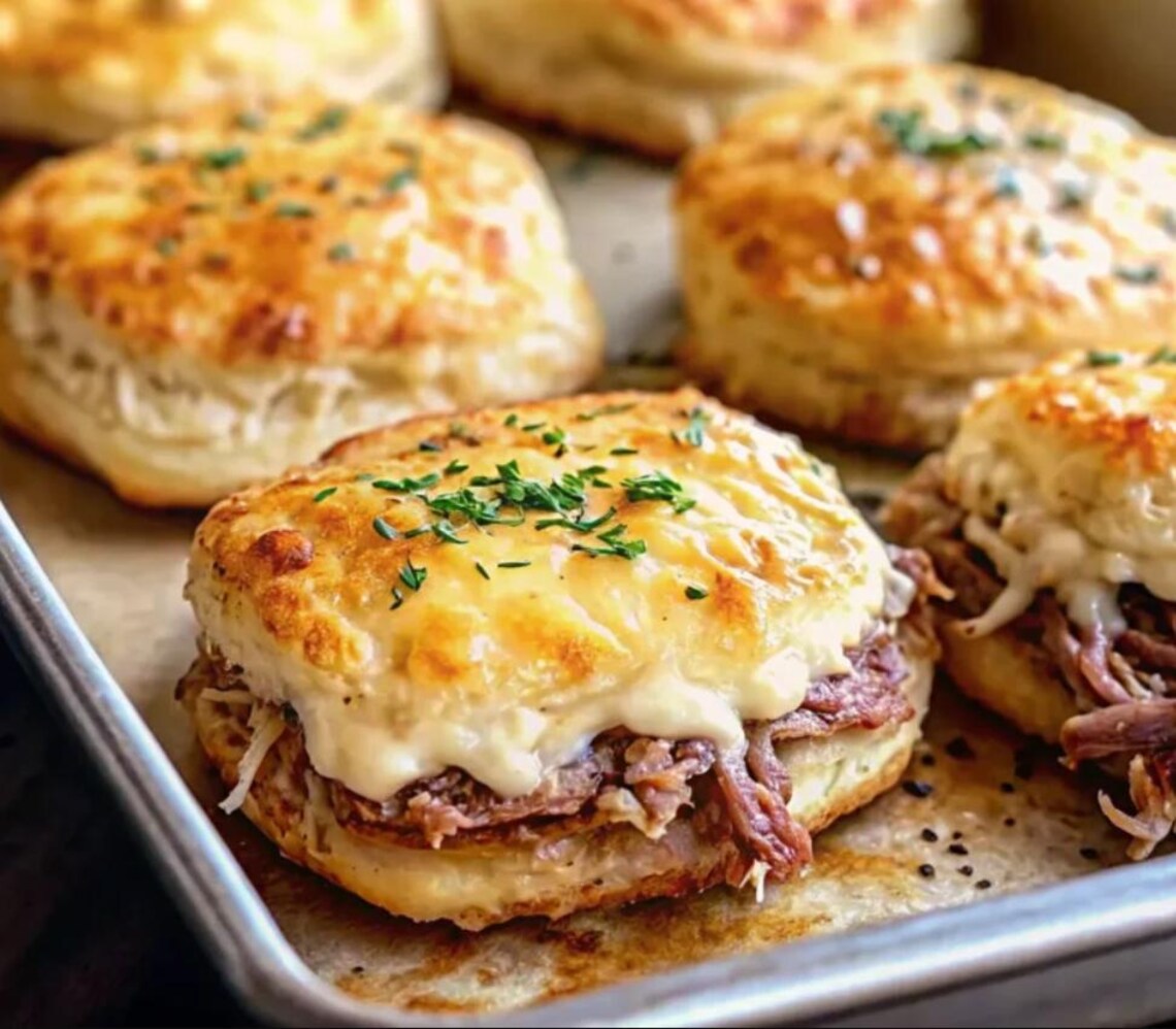 Baked French Dip Biscuits Recipe | Roast Beef & Provolone (digital ...