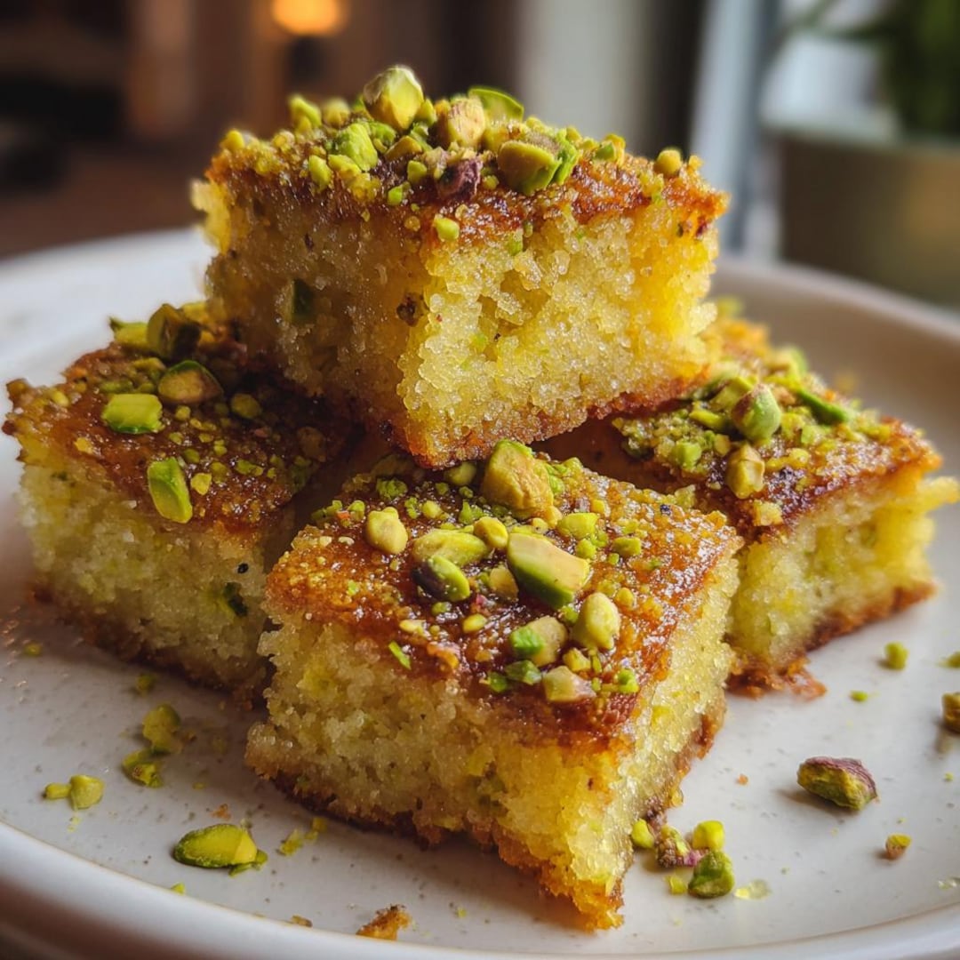 Pistachio Lemon Bars Recipe – Moist Semolina Dessert (digital Download ...