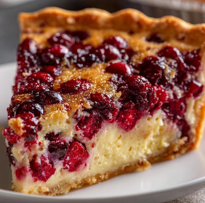 Cranberry Custard Pie Recipe | Holiday Baking (printable Card) - Etsy