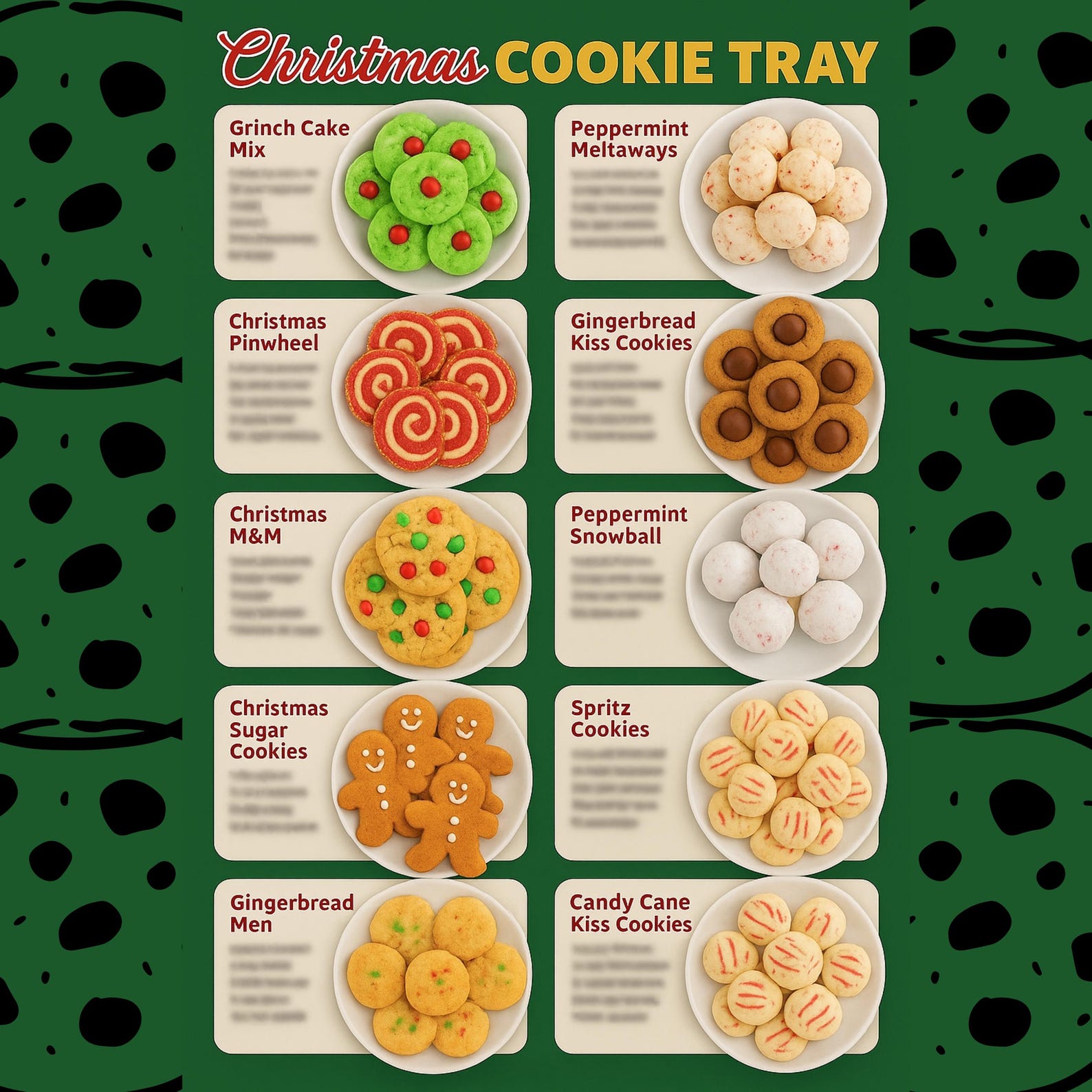Christmas Cookie Recipe Bundle – 10 Holiday Baking Cards (instant ...
