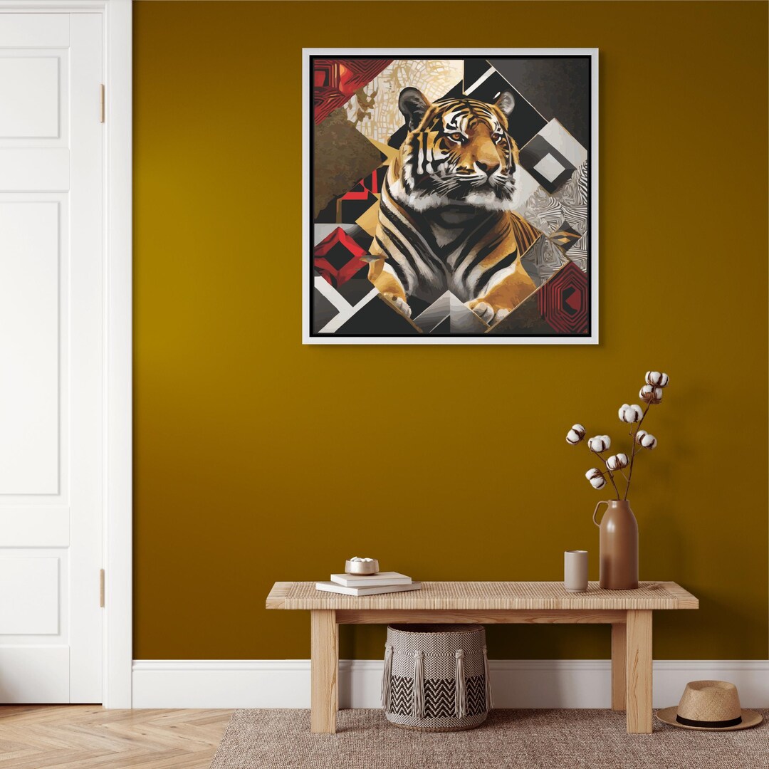 Abstract Tiger Wall Art | Geometric Wildlife Digital Print | Modern ...