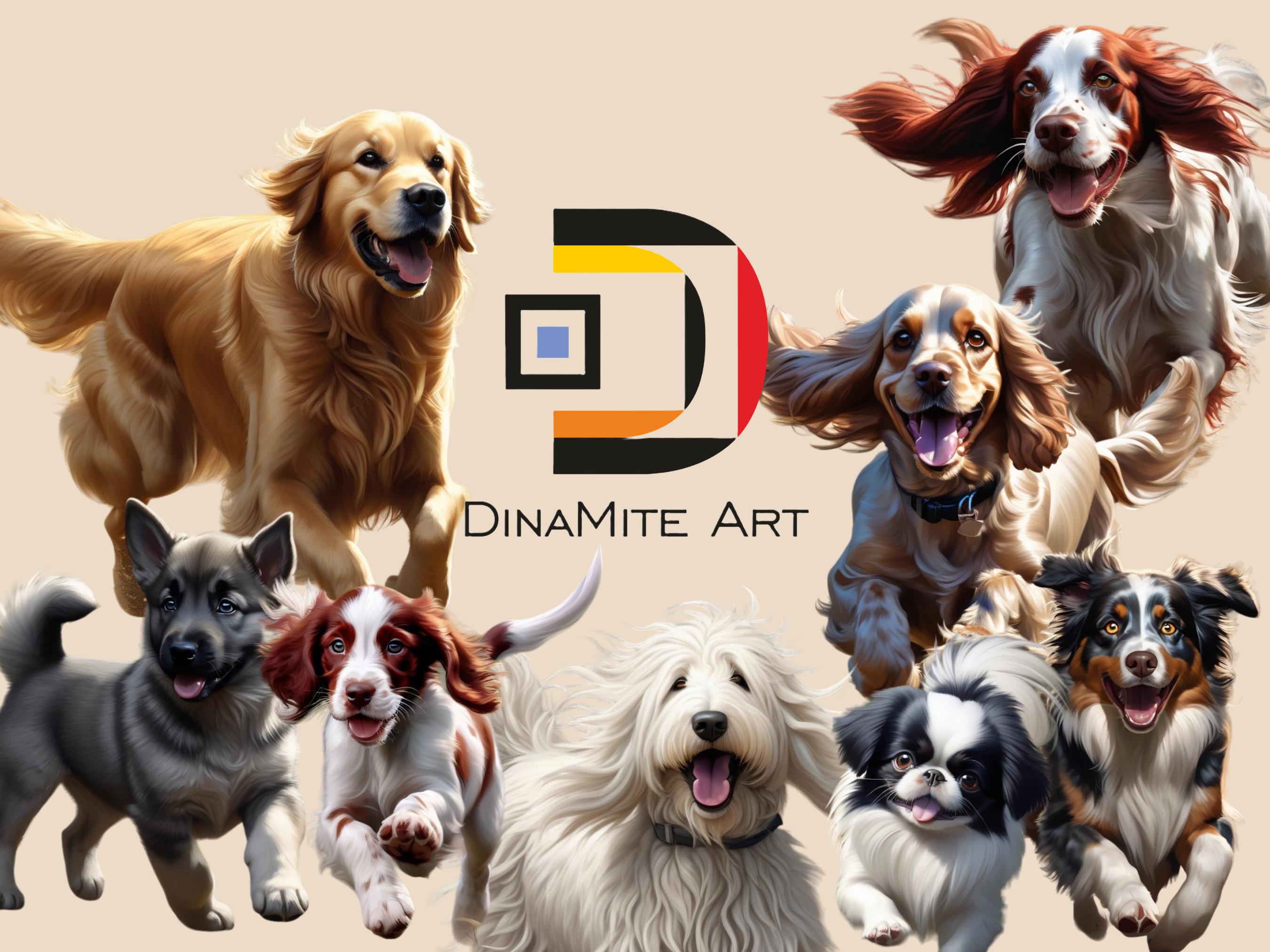 Playful Dogs Clipart, 60 Dog Breeds PNG Files, Cute Puppy Bundle, Pets ...