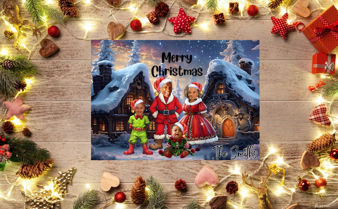 Personalized Holiday Card, Custom Xmas Cards, Christmas Fine Art ...