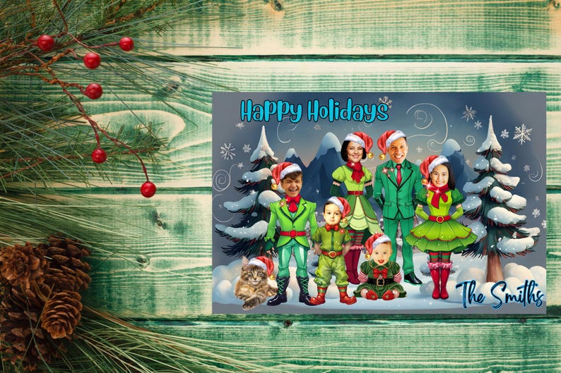 Personalized Holiday Card, Custom Xmas Cards, Christmas Fine Art ...