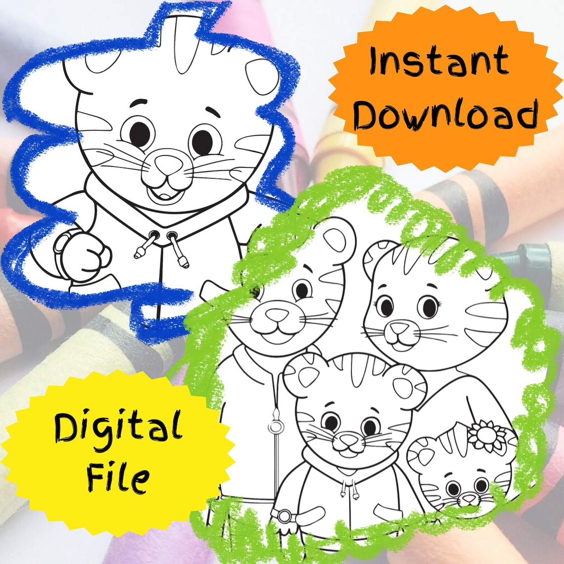 Daniel Tiger Coloring Pages (18 Pages) - Etsy