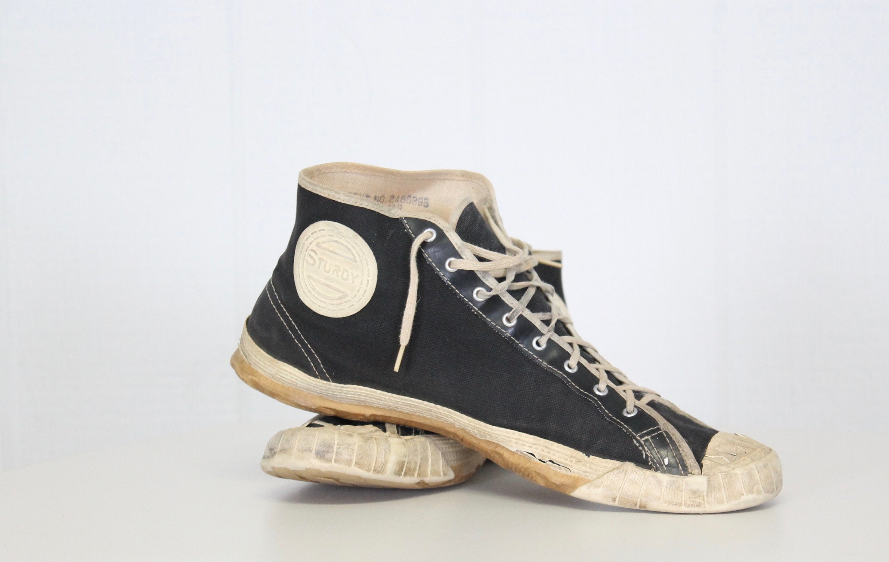 Super Rare Vintage 1940's Sturdy Black High-top Canvas Super Rare Vintage 1940's Sturdy Black High-top Canvas