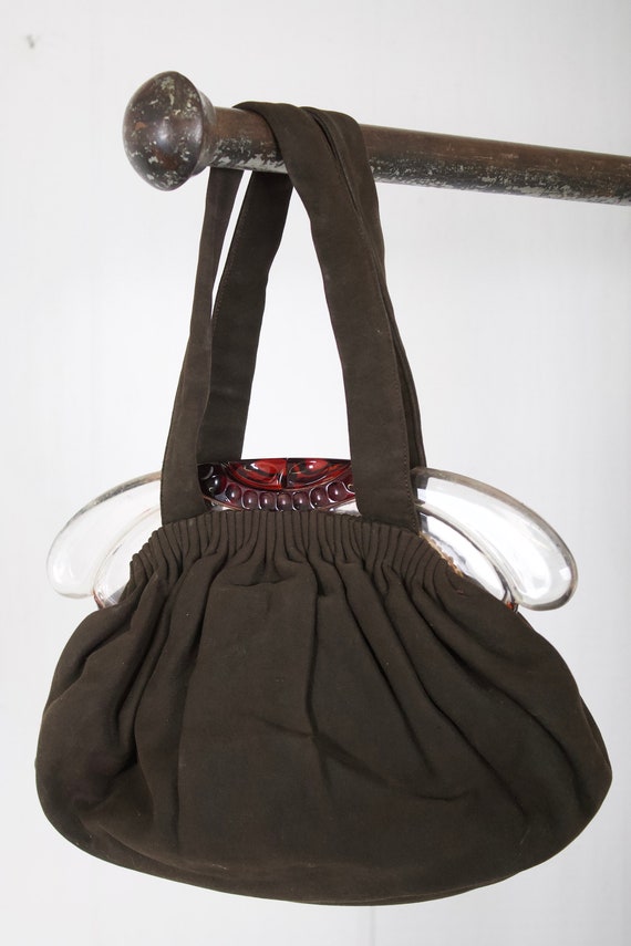 1920s Art Deco carved lucite purse avant garde flapp… - Gem