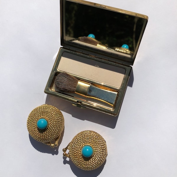 Vintage Estee Lauder Gold Powder Case - Etsy