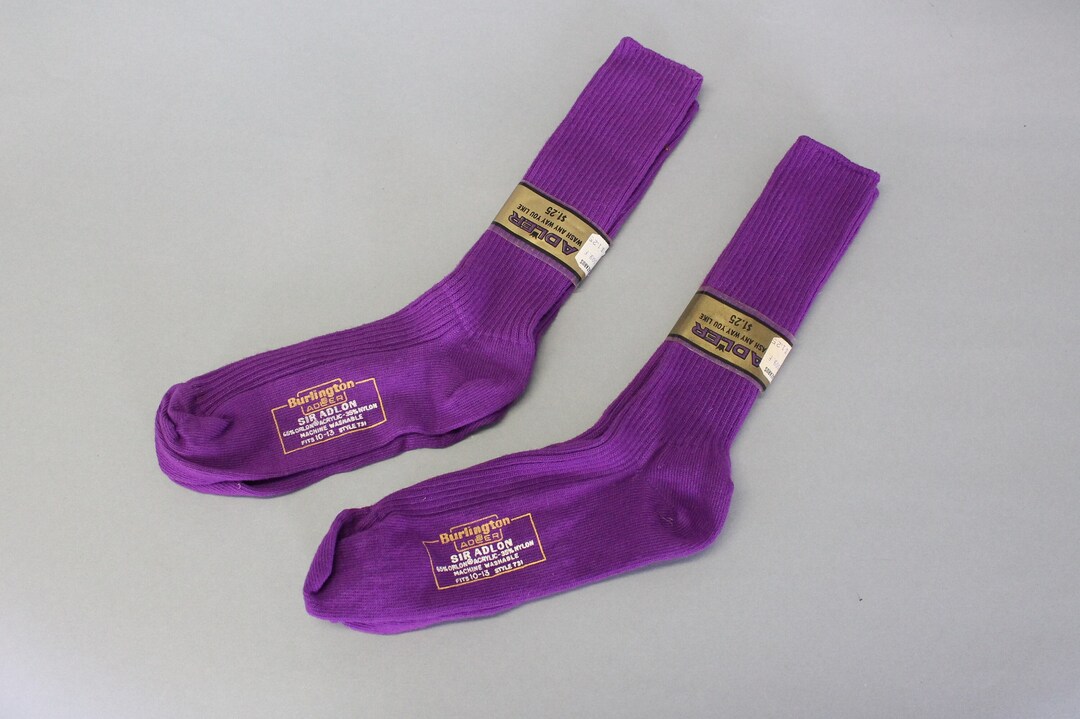 Vintage 1960’s Mod Purple Socks Orlon USA Mens Sz 10-13 NOSWT 2 Pairs ...