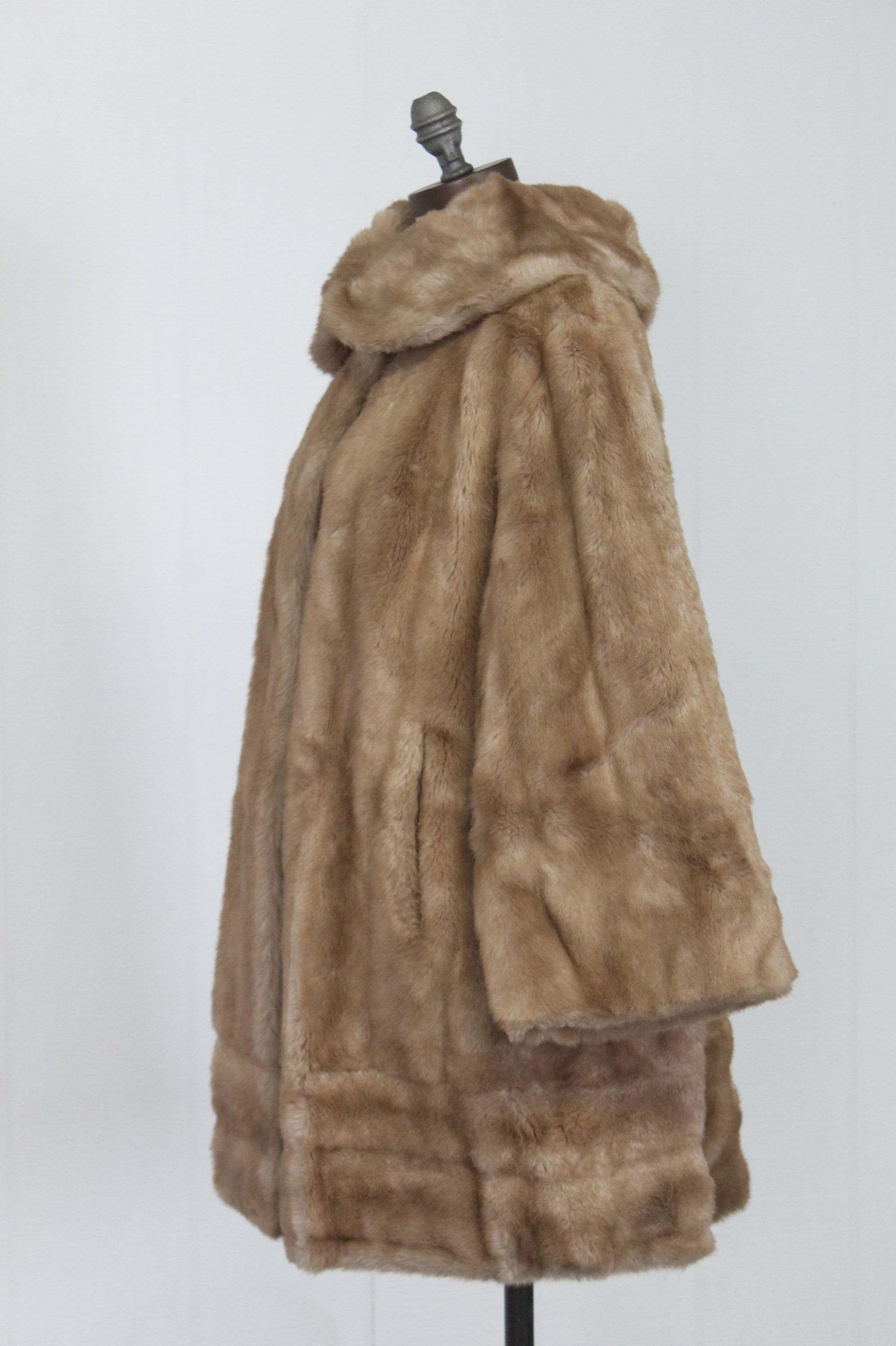 Vintage 1960s Brown Mink Faux Fur Full Trapeze Princess Coat - Etsy