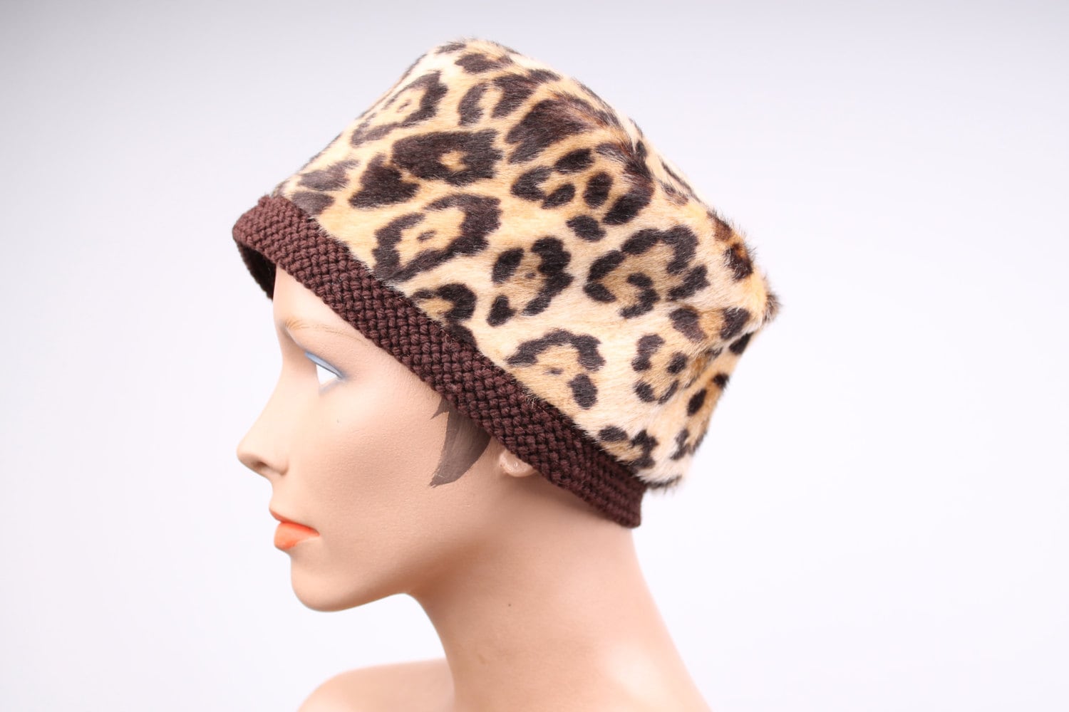 Vintage 1960s leopard hat mid century modern pill box cloche | Etsy