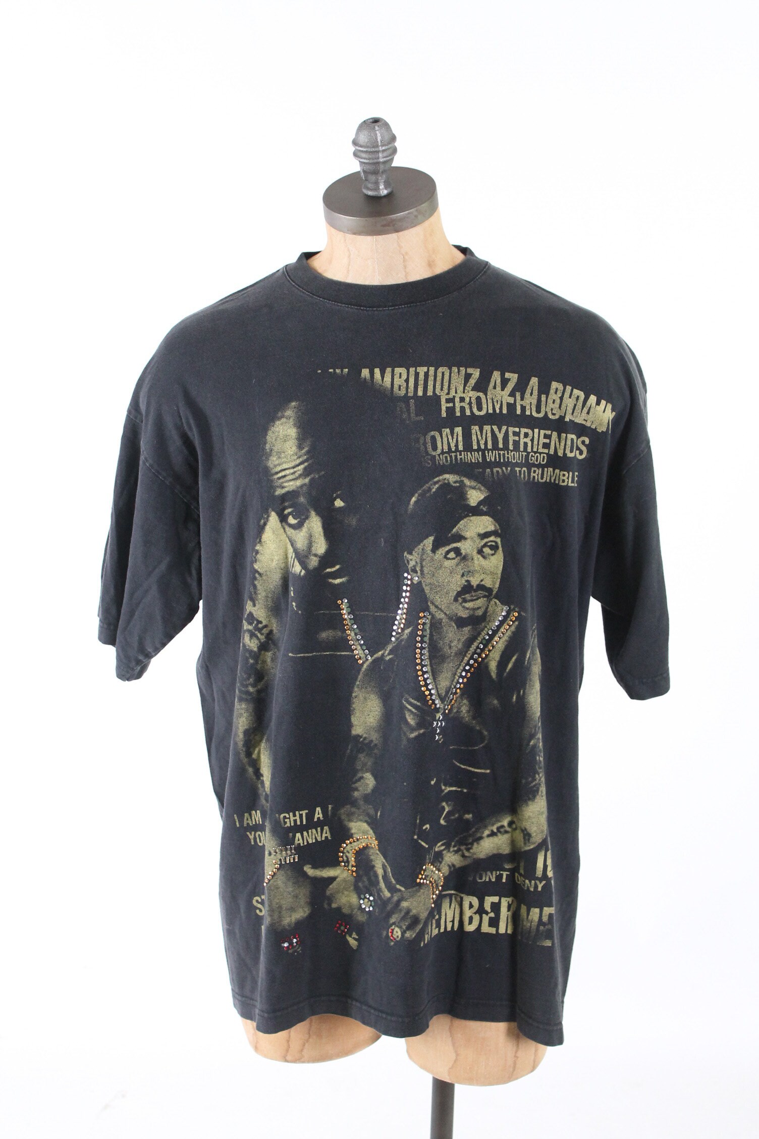 Vintage Tupac Shirt Oversized Jeweled Bling Black 2pac Rap | Etsy