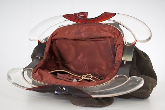 1920s Art Deco carved lucite purse avant garde flapp… - Gem
