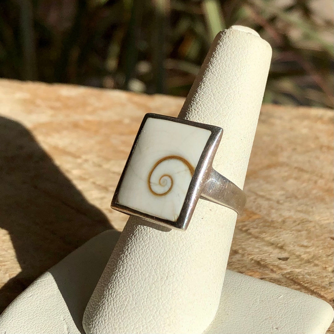 Vintage Sterling Sea Shell Ring Modernist Silver Mermaid - Etsy