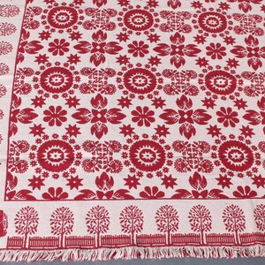 Vintage Primitive 1836 Colonial Era Jacquard Woven Throw Reversible ...