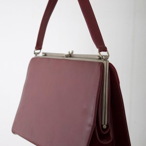 Vintage Burgundy Kelly Bag Purse 1960s Mod Mid Century Secretary - Etsy