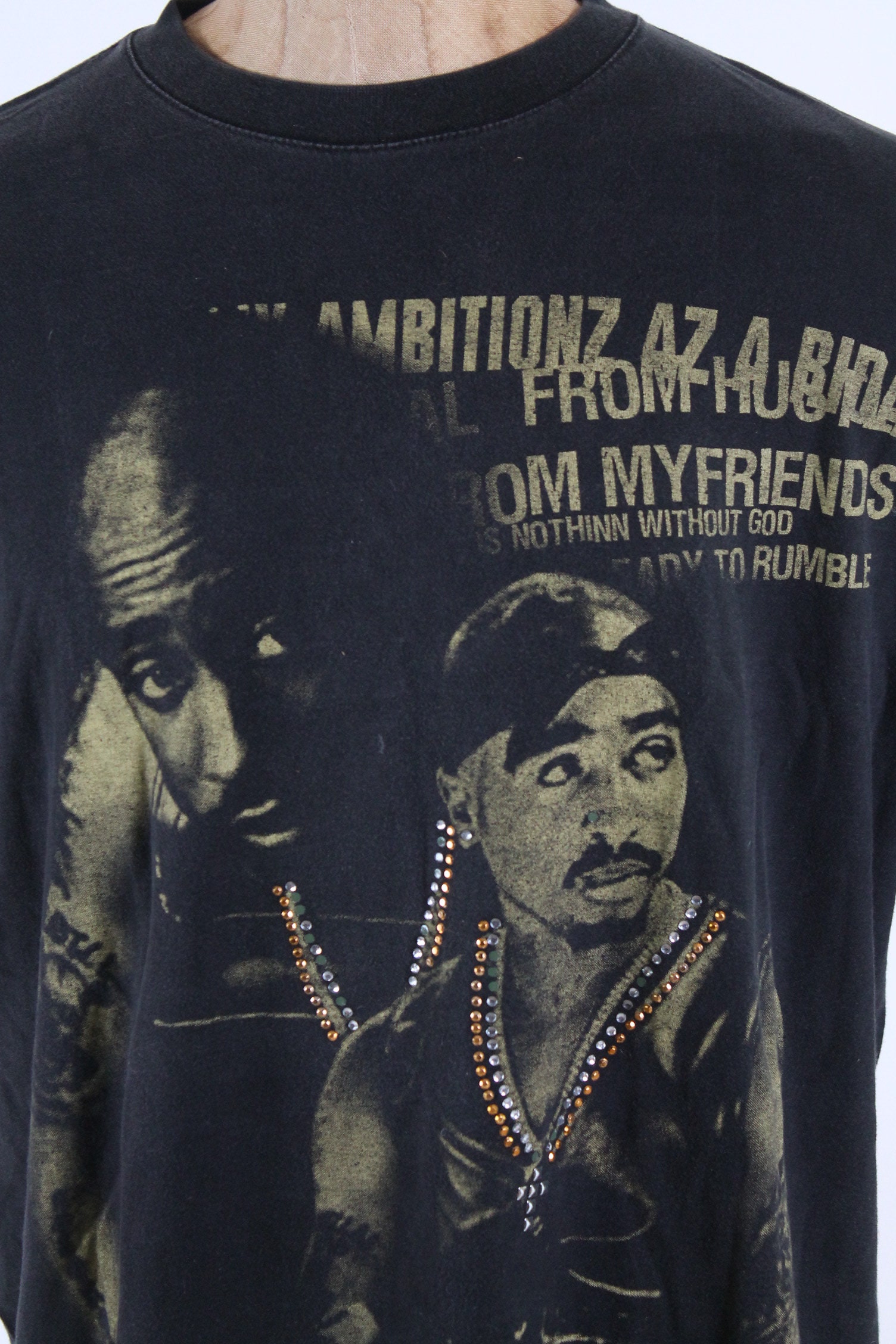 Vintage Tupac Shirt Oversized Jeweled Bling Black 2pac Rap | Etsy