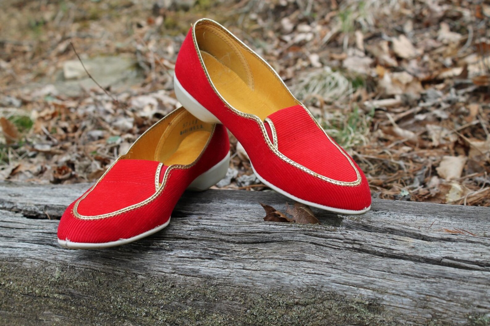 Vintage 1960s Red & Gold Genie Gypsy Slip on Ladies Flats | Etsy