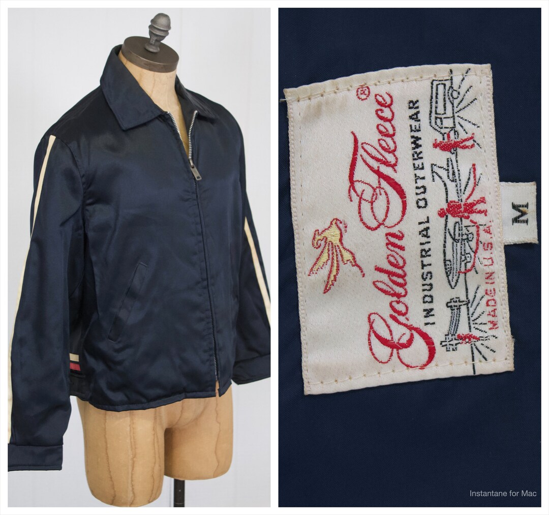 Vintage Golden Fleece Transit Uniform Coat Navy Blue Satin Reflective ...