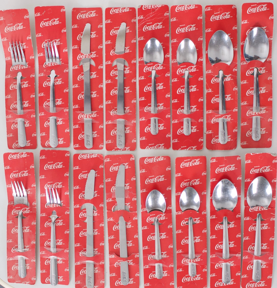 1990's Coca Cola Silverware Set Stainless Steel 16 Piece Fork Soup ...
