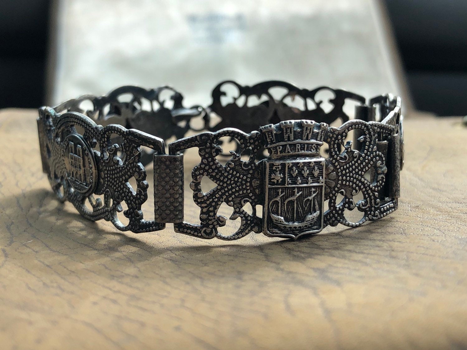 1920s French Silver Bracelet Paris France Souvenir Grand Tour Sterling ...