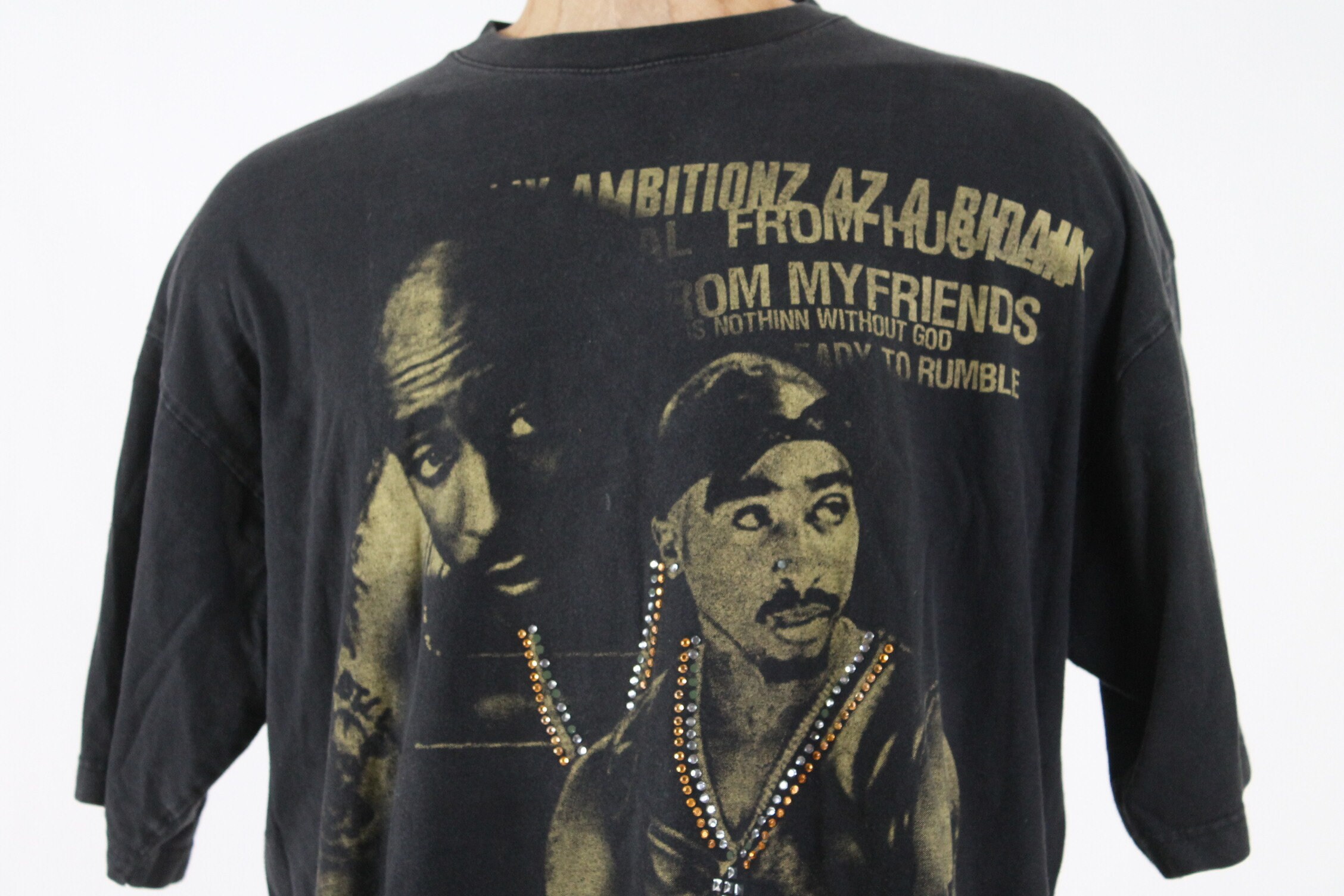 Vintage Tupac Shirt Oversized Jeweled Bling Black 2pac Rap | Etsy