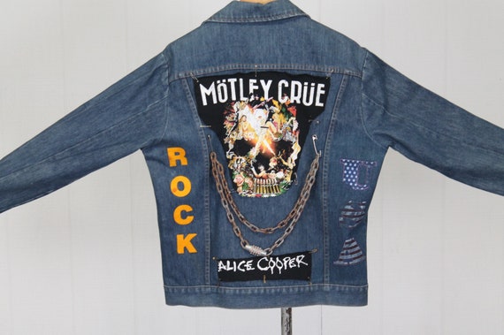 Rock + Roll patchwork denim jacket Rolling Stones Kis… - Gem