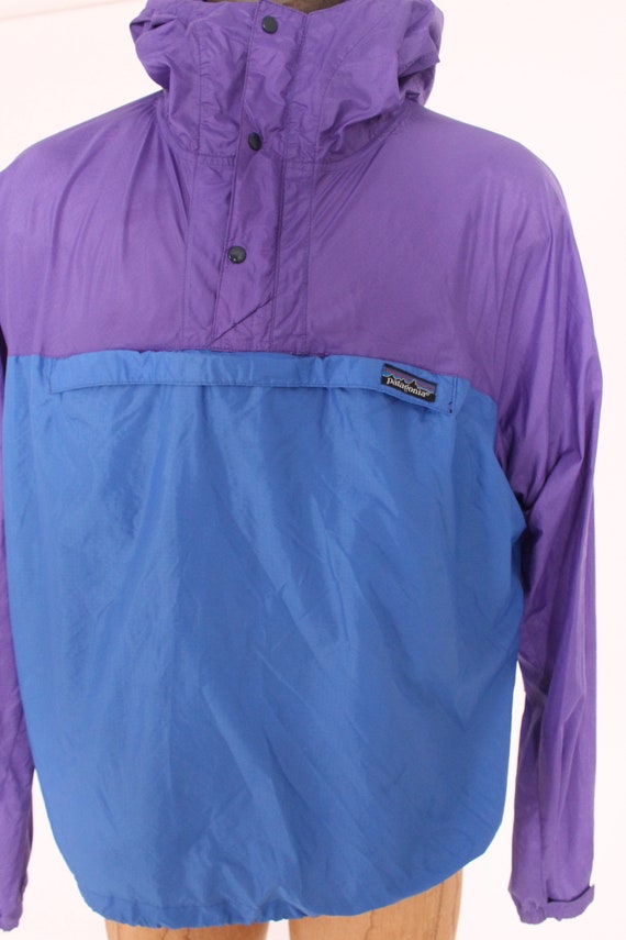 vintage Patagonia blue + purple color block rip stop … - Gem