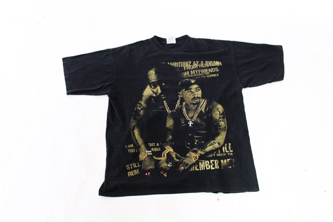 Vintage Tupac Shirt Oversized Jeweled Bling Black 2pac Rap Tshirt - Etsy