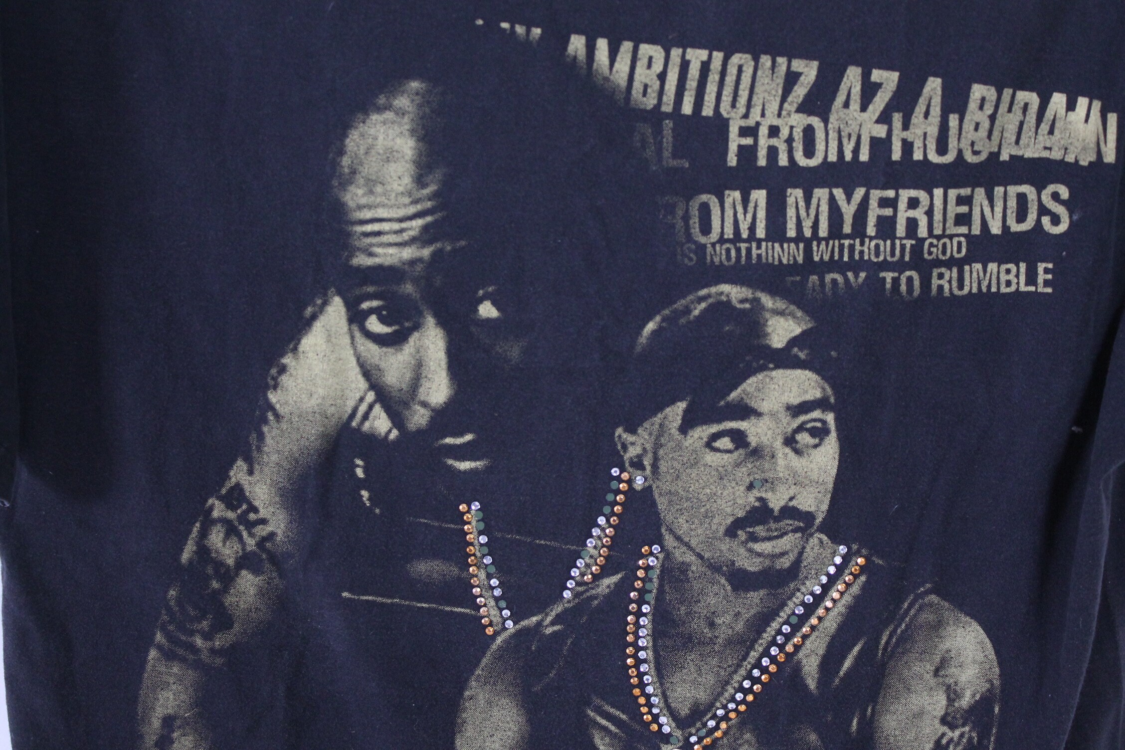 Vintage Tupac Shirt Oversized Jeweled Bling Black 2pac Rap | Etsy