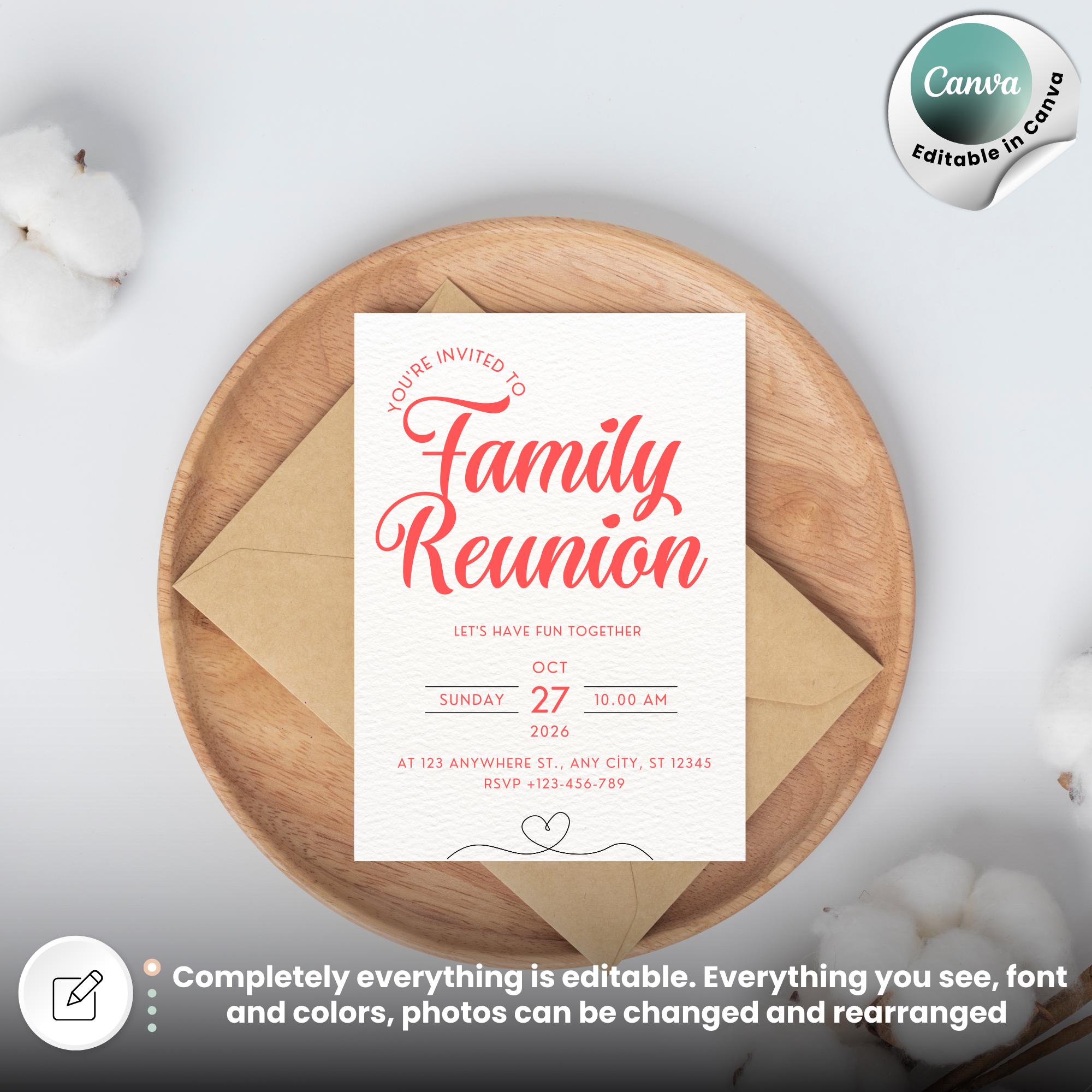 Personalized Family Reunion Invitation, Custom Digital Save the Date ...