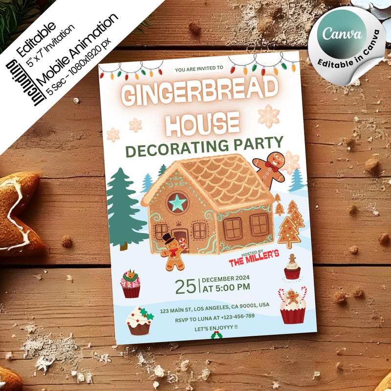 Gingerbread Invite - Etsy