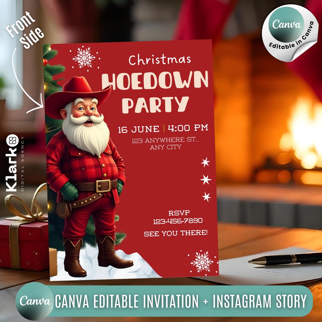 Customizable Hoedown Party Invitation, Rustic Western Party Invite ...