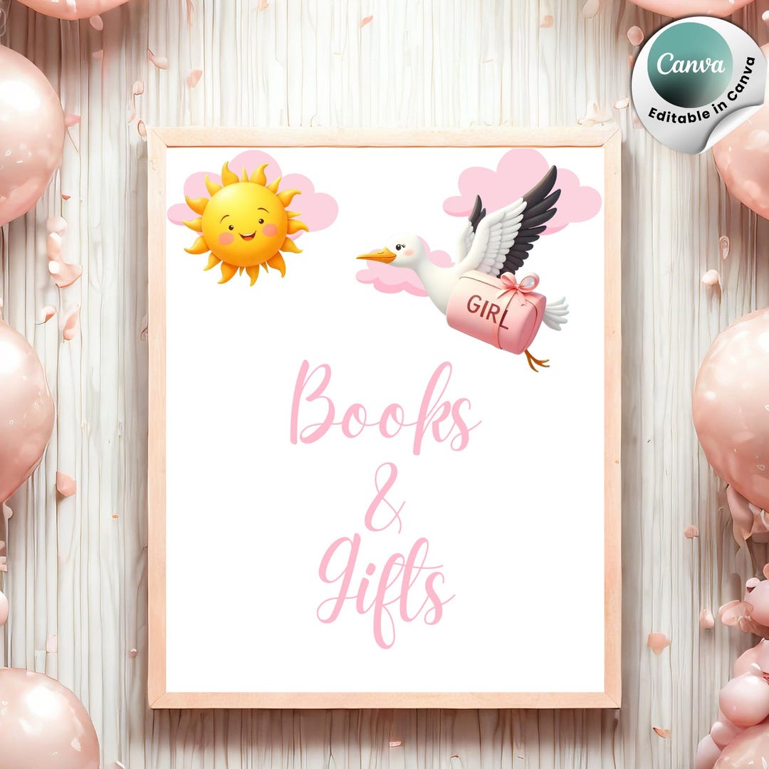 Sunshine Gifts Sign • Pink Baby Shower Decor • Sun Themed Gifts Sign ...