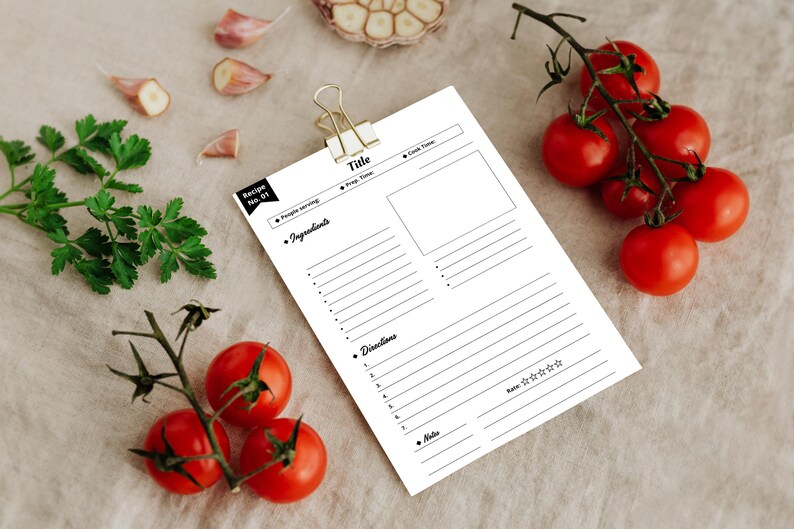 A4 Simple Recipe Card Template | Editable in Canva Ready to Print Home ...
