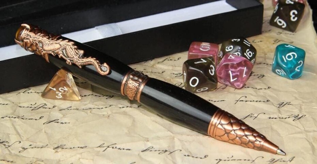 Hand Turned, Custom Crafted Dragon Pen, Made With Ebony Wood. This Pen ...