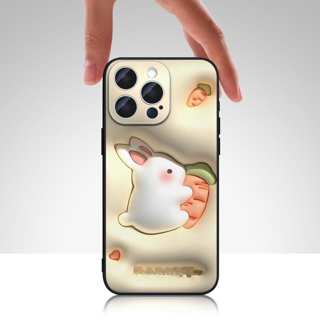3D Rabbit Carrot Phone Case, Aesthetic Phone Case, Suitable for iPhone ...