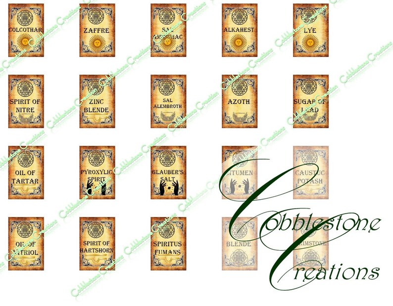 80 Miniature Alchemy Labels Digital Download - Etsy