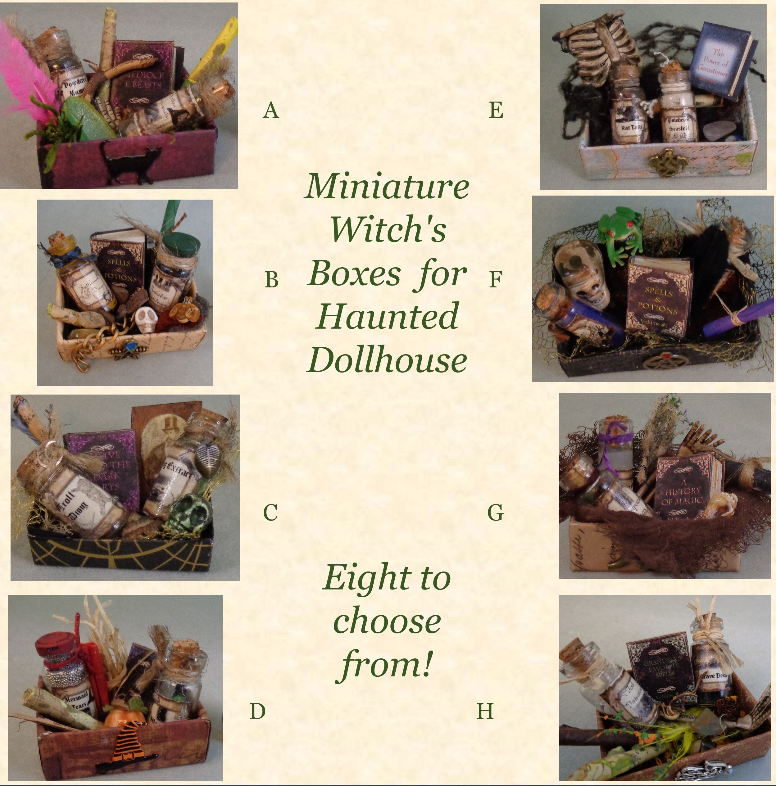 Miniature Witch's Boxes for Haunted Dollhouse - 8 to Choose From! - Etsy