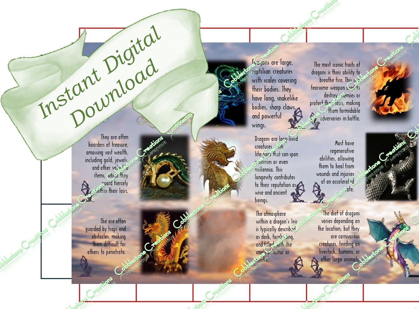 Miniature DRAGONS Book for Dollhouses Digital Download - Etsy