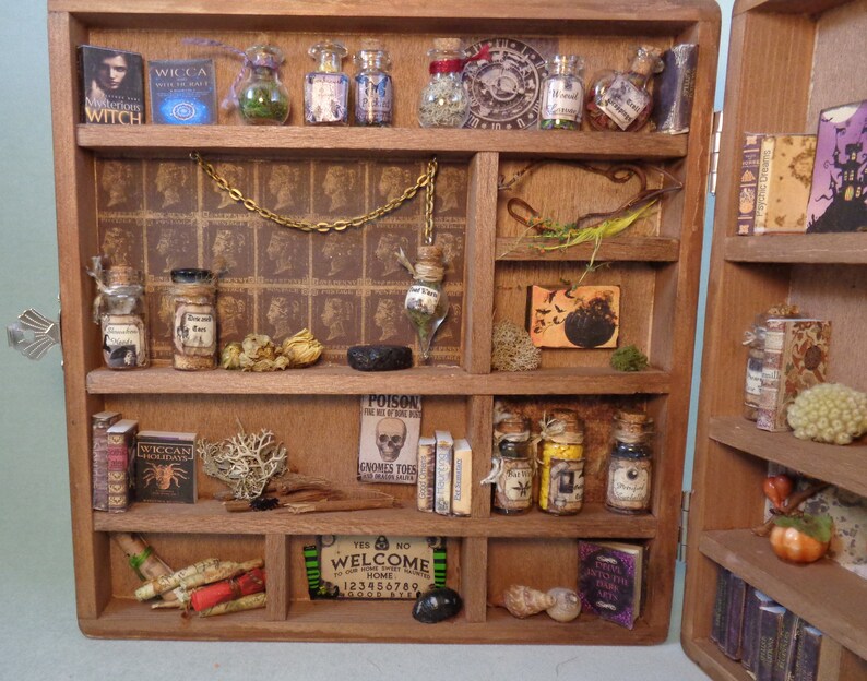 Miniature Witch or Wizard Haunted Apothecary Cabinet - Etsy