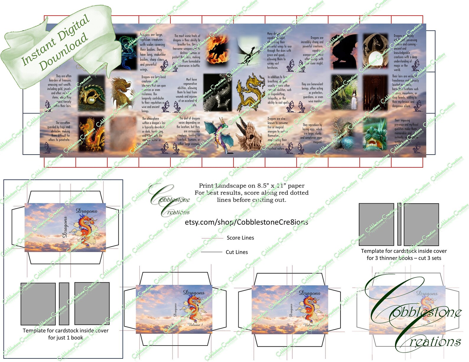 Miniature DRAGONS Book for Dollhouses Digital Download - Etsy