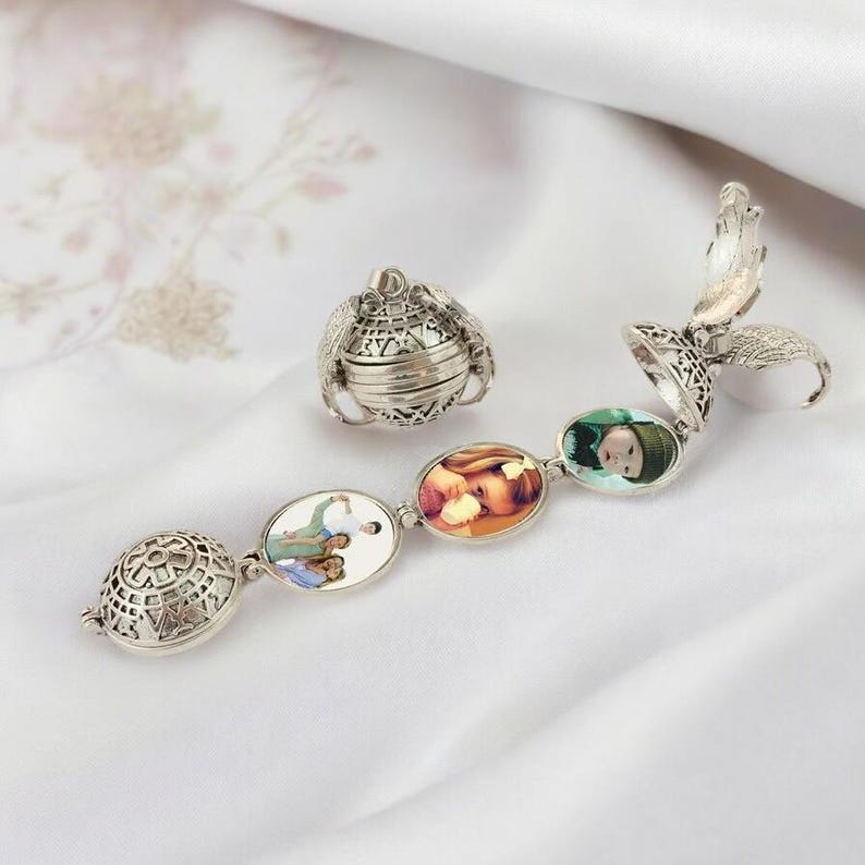 Magic 4 Photo Locket Necklace With Angel Wings – Pendant for Women ...