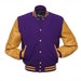 Vibrant Purple Varsity Wool College Jacket With Golden Sleeves - Etsy