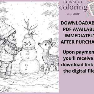 Christmas Coloring, Digital Download, Xmas Coloring Page, Winter ...