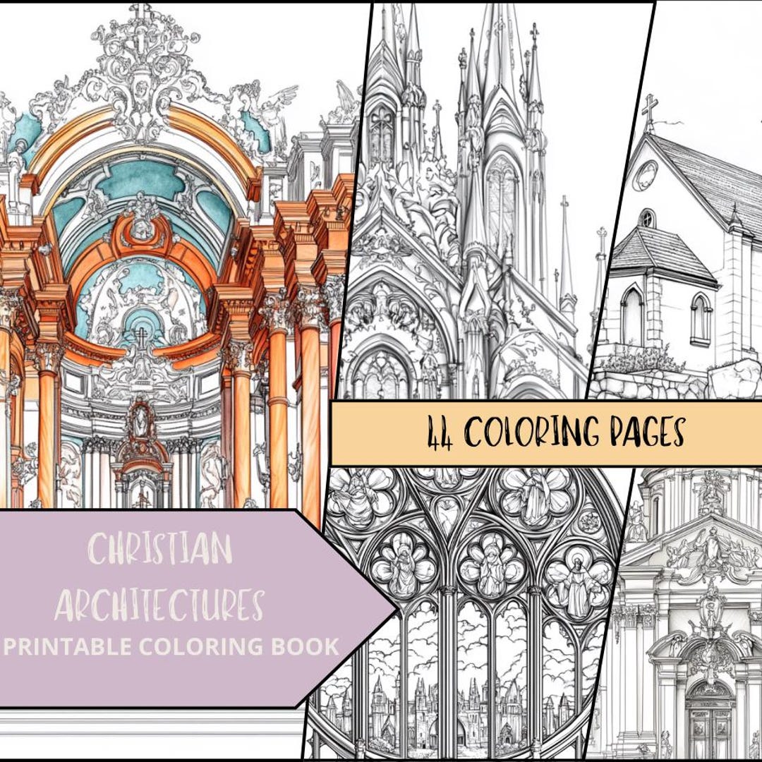 Christian Coloring Page, Printable Church Coloring Book, Religious ...