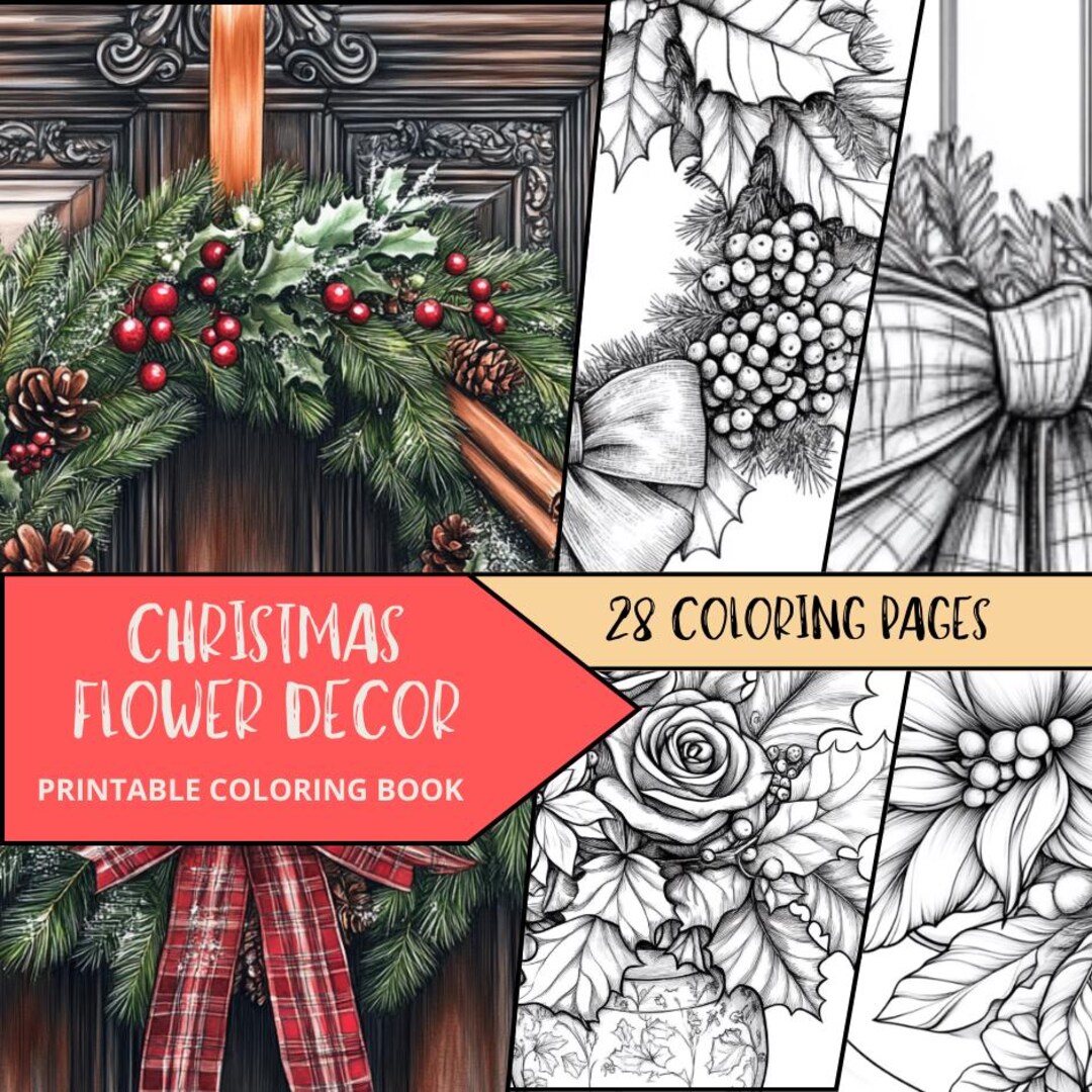 Christmas Coloring Pages, Flower Coloring Pages, Holiday Coloring ...